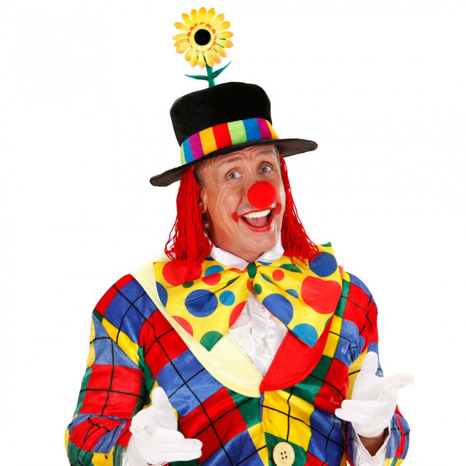 Clown Hut mit Haaren Clownshut mit Sonnenblume Samt Party Zylinder, 9,89