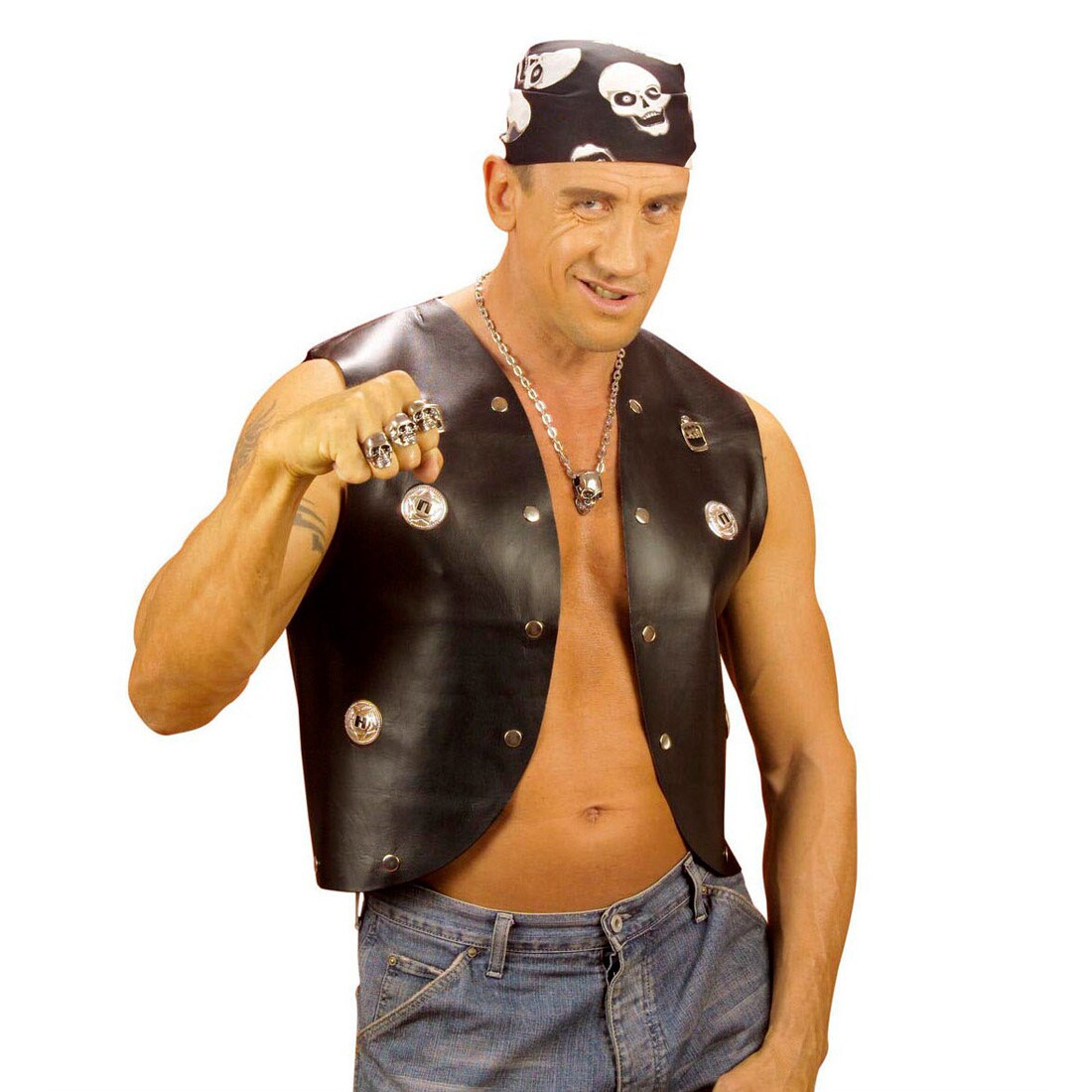 Kostüm Rocker Bikerweste M / L, 18,99