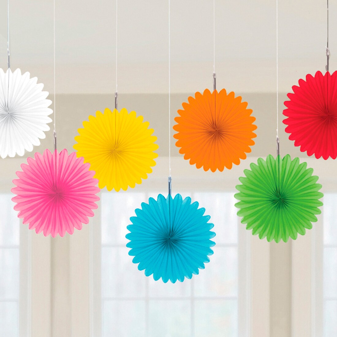 5 Papier Deko Fächer Partydekoration 15,2 cm, 4,29