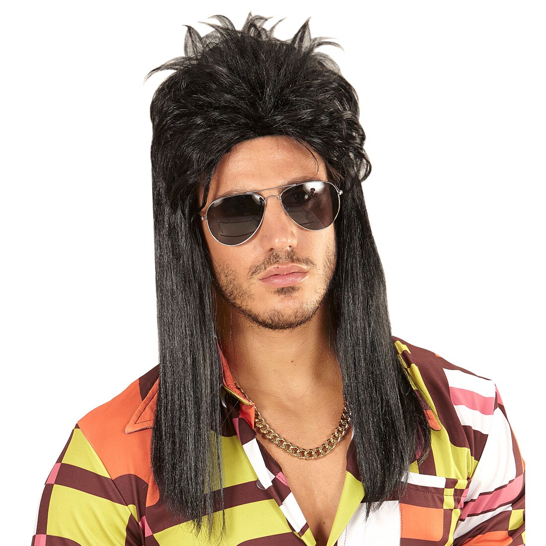 Punkperücke Punker Irokesen Perücke schwarz, 12,49