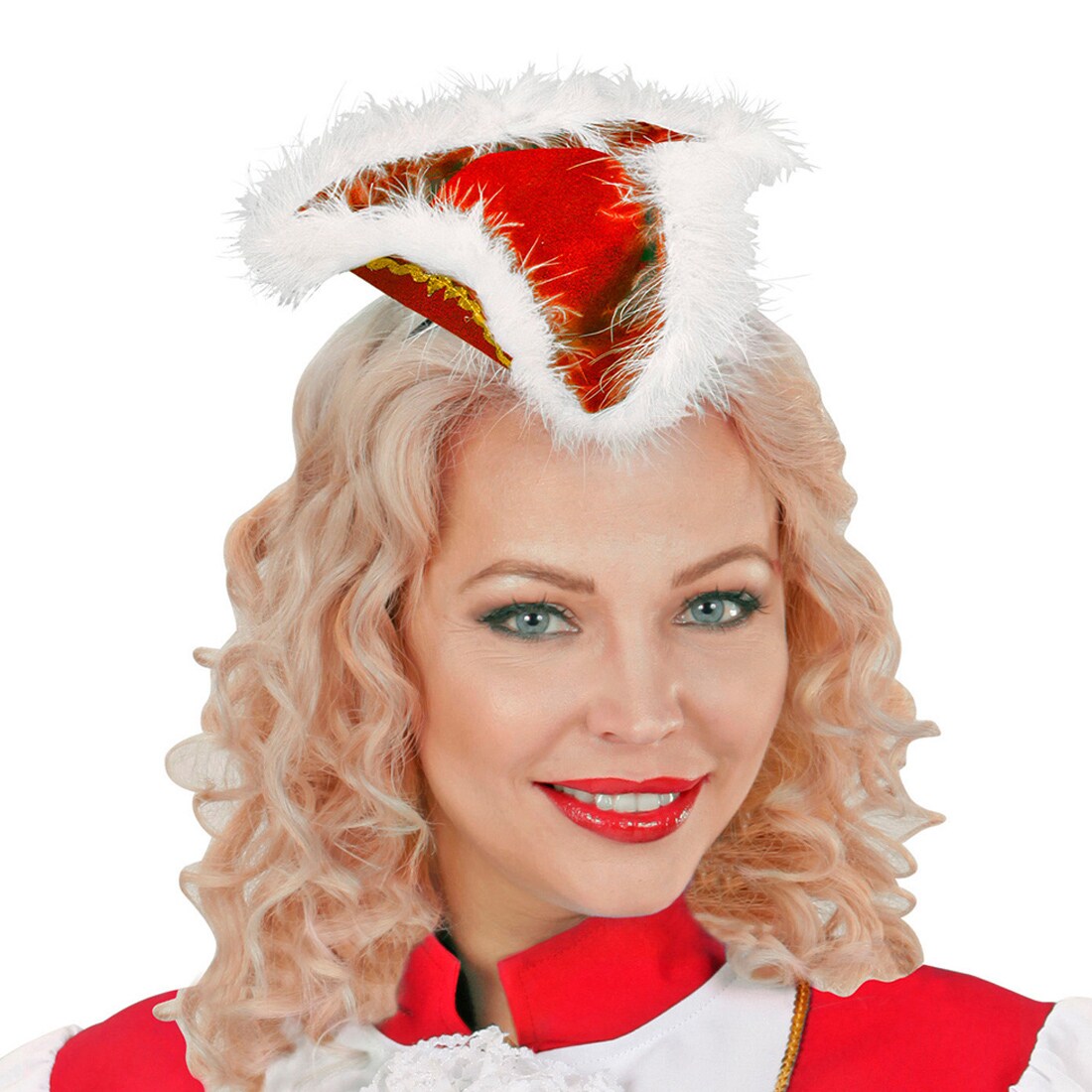 Funkenmarie Minihut Garde Mini Dreispitz Hut rot, 7,19