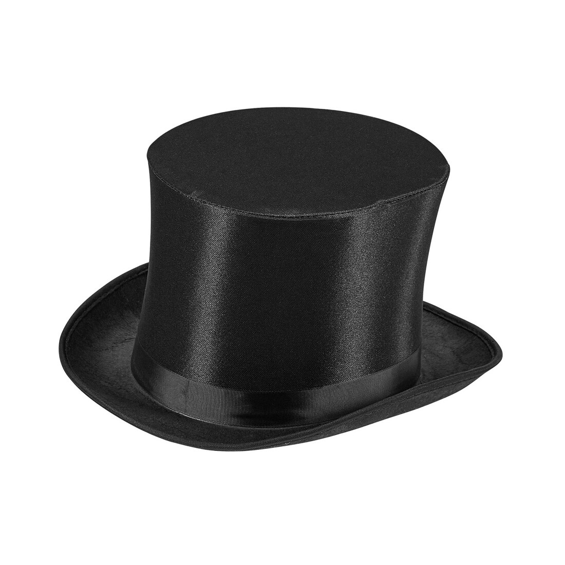 Schwarzer Zylinder aus Satin Klassischer Zylinderhut, 18,99