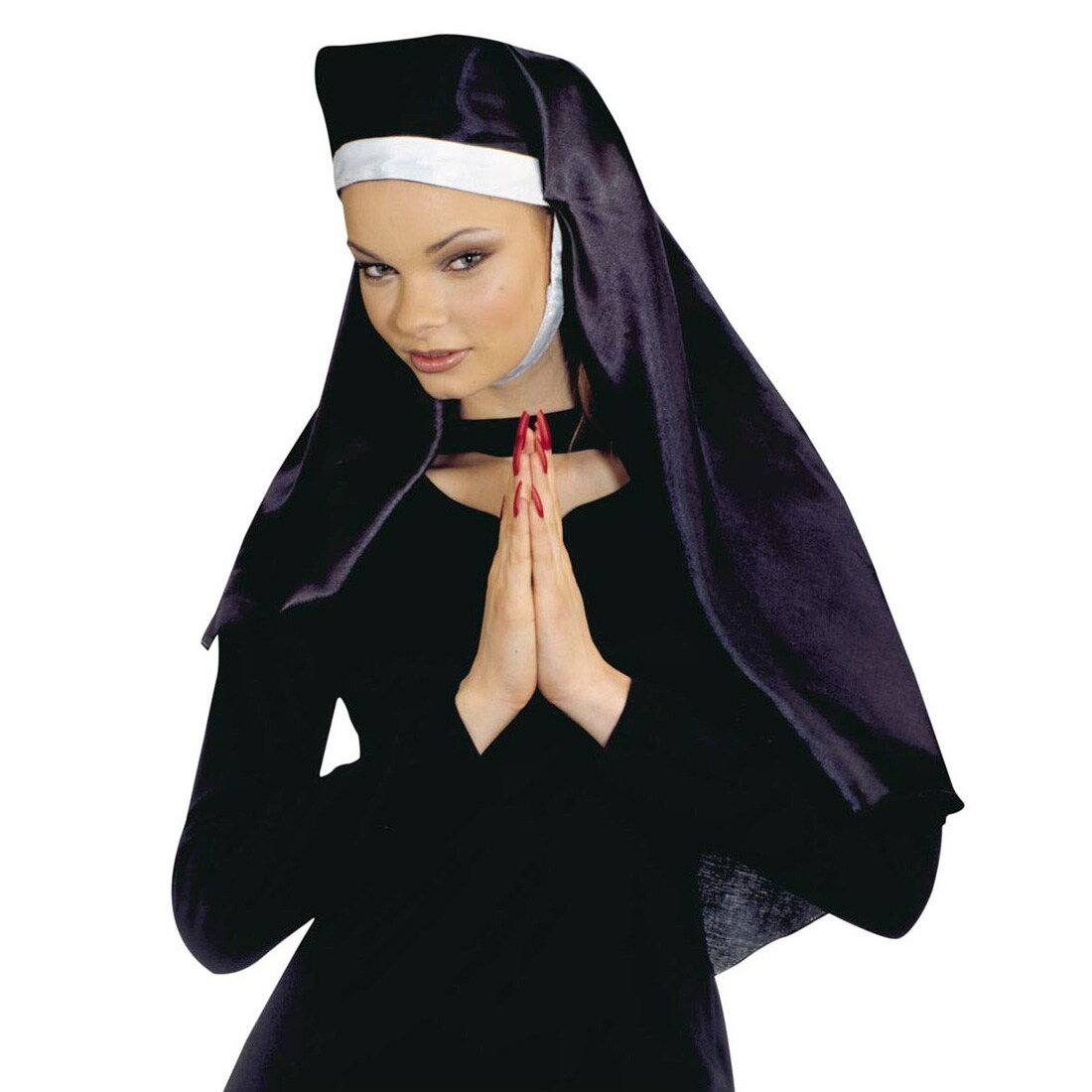 Nonnenhaube schwarz Fasching Karneval, 9,99