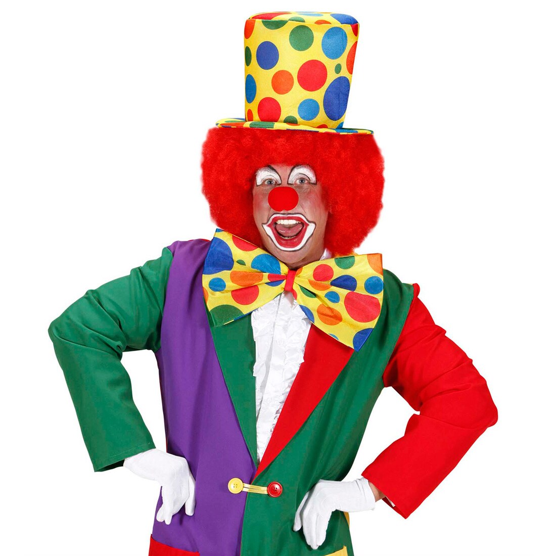 Riesen Clown Fliege Jumbo Party Schleife bunt gepunktet, 5,69