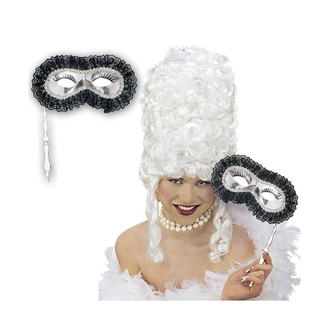 Venezianische Maske silber Karneval Fasching, 3,59